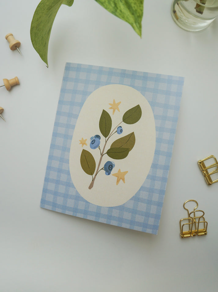 Blueberry Gingham Greeting Card – Dilly Dally House